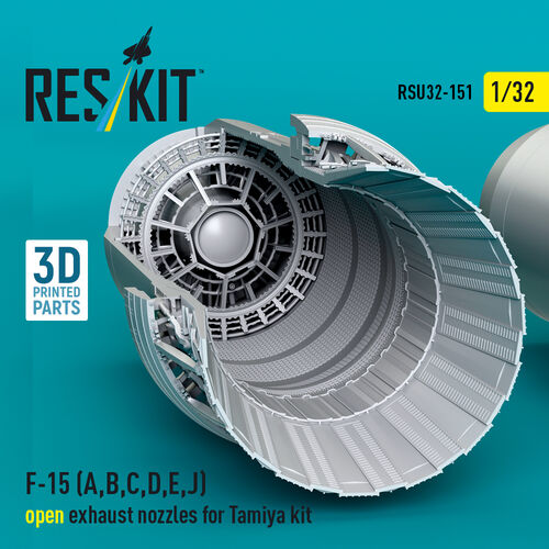 RES/KIT U32-0151 F-15 (A, B, C, D, E, J) Open Exhaust Nozzles For Tamiya Kit (3D Printed)