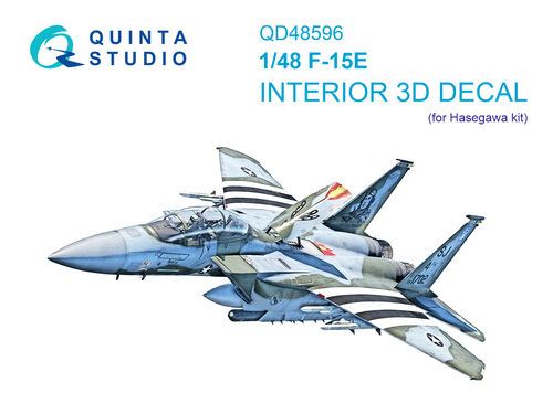 Quinta Studio QD48596 F-15 E Strike Eagle - 3D-Printed & Coloured Interior on Decal Paper (for Hasegawa Kits)