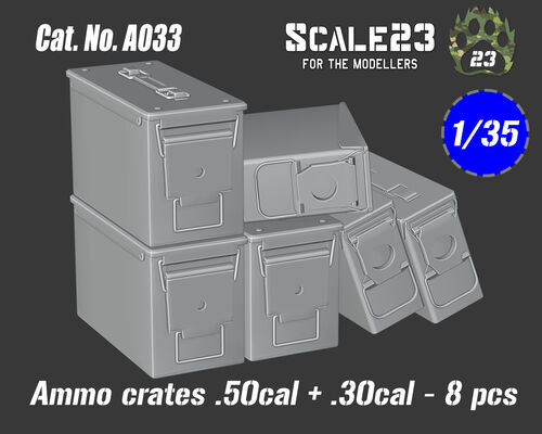 Scale23 35-A033 Skrzynki amu .50cal + 5.56mm (8 szt.)