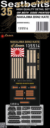 HGW Models 135514 Nakajima B5N2 Kate - Seatbelts (designed to be used with Border Models kits)