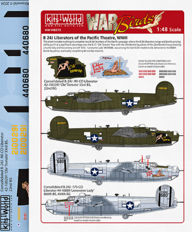 Kits World 148272 B-24 J Libertors of the WWII Pacific Theatre