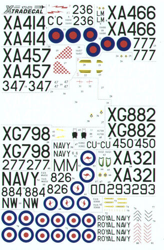 Xtradecal 72070 Fairey Gannet (10 schemes)