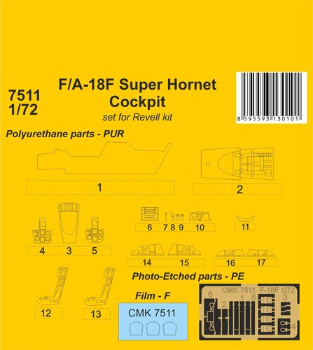 CMK K7511 F/A-18F Super Hornet Cockpit (set for Revell kit)