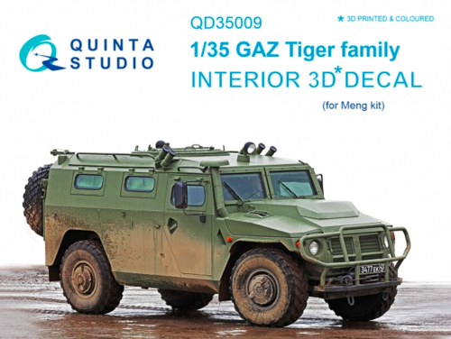 Quinta Studio QD35009 GAZ Tiger family 3D-Printed and coloured Interior on decal paper