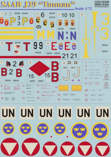 Print Scale 72-038 SAAB J29 Tunnan