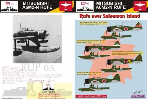 Ropos Models MNFDL48019 Mitsubishi A6M2-N Rufe - Rufe over Soloomon Island