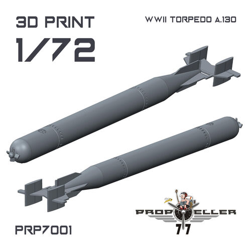 77propeller 7001 Italian WWII Torpedo A.130 Variant 1 (3D-Printed)
