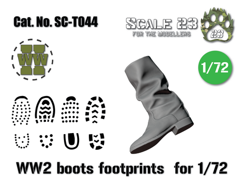 Scale23 SC-T044 WW2 boots footprints 1/72