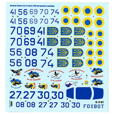 FOXBOT 72-077 Ukrainian Flankers: Su-27 And Su-27UB With Geometric Camouflage