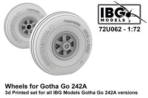 IBG 72U062 Gotha Go-242 A-1 / Go-244 - Wheels (3D-Printed / for IBG Models kits)