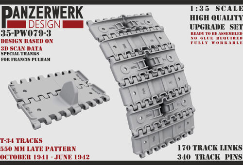 Panzerwerk Design 35-PW079-3 T-34 Tracks 550mm Late Pattern October 1941 - June 1942