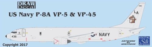 Draw Decal 44-737-151 Boeing P-8 A Poseidon - US Navy VP-5 and VP-45 Squadrons