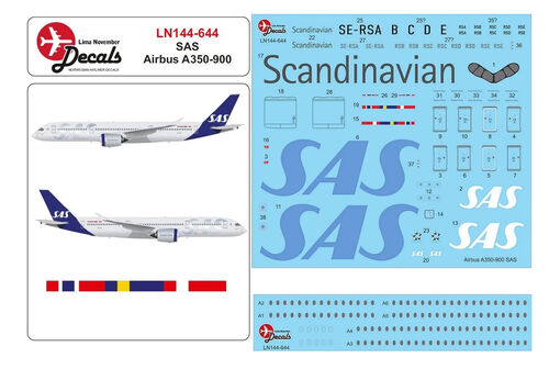 Lima November Decals 144-644 Airbus A350-900 - SAS Scheme