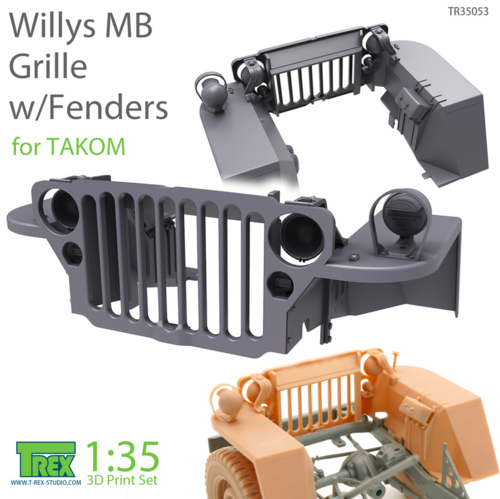 T-Rex Studio 35053 Willys MB Grille w/ Fenders