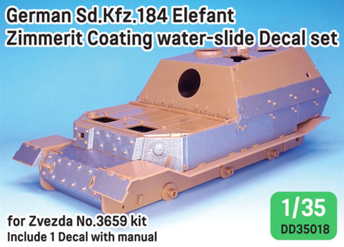 DEF Model DD35018 WWII German Elefant Zimmerit coating decal set