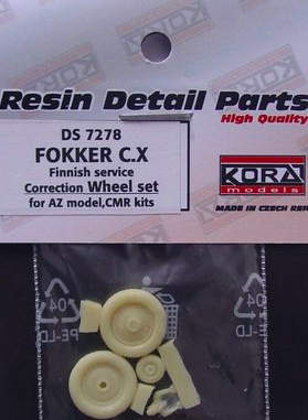 Kora Models DS7278 Fokker C.X Finnish - Correc.wheel set