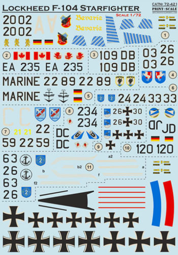 Print Scale 72-421 Lockheed F-104 Starfigter