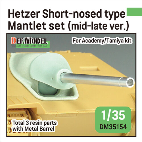DEF Model DM35154 German Hetzer Late - Short Type Mantlet / Barrel Set (for Academy and Tamiya Kits)