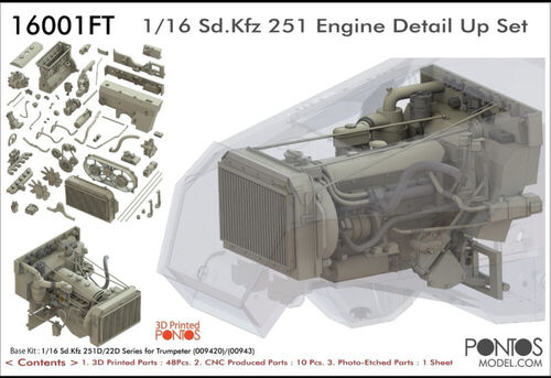 Pontos Model 16001FT Sd.Kfz 251 Engine Detail Up Set