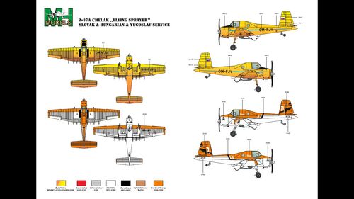 MH Models D72004 Z-37A Čmelák 'Flying Sprayer' Slovak & Hungarian & Yugoslav Service