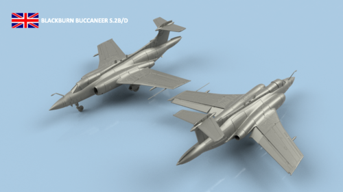 L'Arsenal 2.0 3D700365 Buccaneer S-2 B/D unfolded wings - 3D printing (5 pcs)