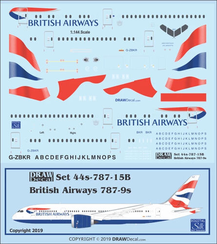 Draw Decal 44-787-15B Boeing 787-9 Dreamliner - British Airways