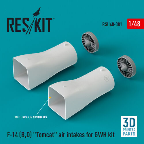 RES/KIT U48-0381 F-14 (B, D) 'Tomcat' Air Intakes For GWH Kit (3D Printed)