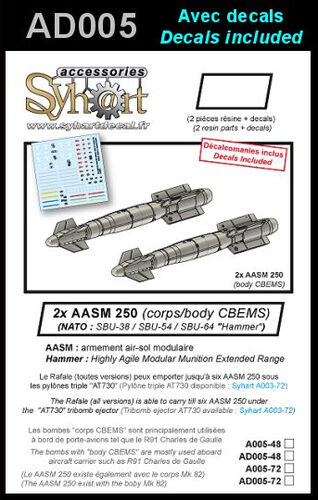 Syhart Decal AD005-72 2x AASM 250 (Body CBEMS) (Decals Included)