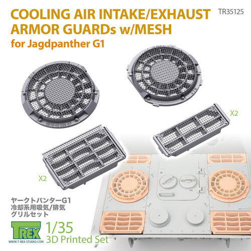 T-Rex Studio 35125 Cooling Air Intake/Exhaust Armor Guards With Mesh For Jagdpanther G1