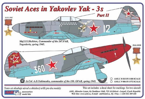 AML C8013 Soviet Aces in Yakovlev Yak-3 Part 2 (2 decal versions)