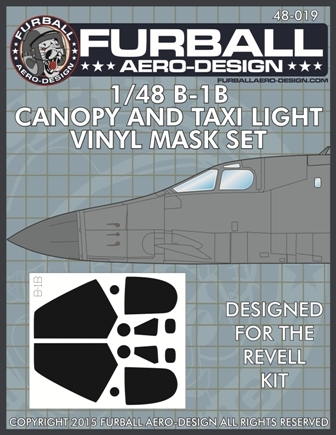 Furball Aero-Design FMS019 Rockwell B-1B Lancer - Canopy and Taxi Light masks (designed to be used with Revell kits)