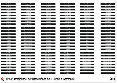 Peddinghaus-Decals 0536 Cuff Titles Of The Waffen SS