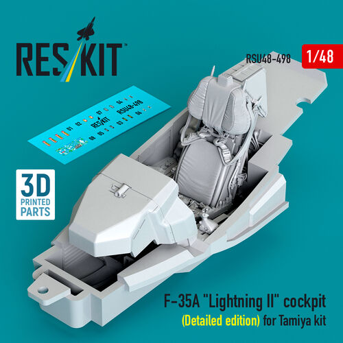 RES/KIT U48-0498 Lockheed Martin F-35 A Lightning II - 3D-Printed Cockpit Detailed Edition (for Tamiya Kits)