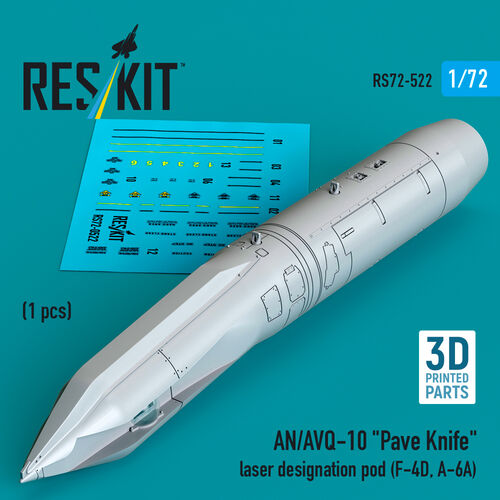RES/KIT 72-0522 AN/AVQ-10 "Pave Knife" Laser Designation Pod (1 piece / 3D Printed)