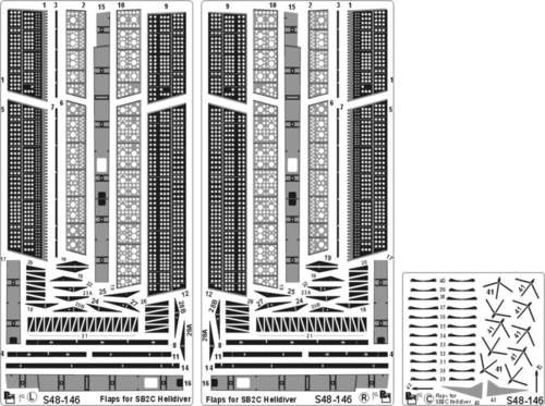 Part S48-146 SB2C Helldiver flaps Revell/Accurate Miniatures