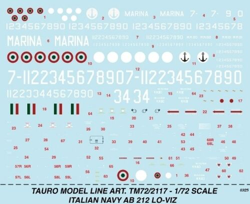 TAURO MODEL 72-2117 Augusta Bell AB 212 Lo Viz Italian Navy