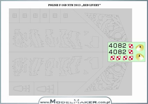 Model Maker Decals MD48187 Polish F-16D NTM 2013 "Red livery"