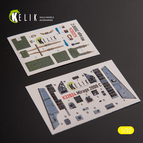KELIK K32024 Mirage 2000C - Interior 3D Decals For Kitty Hawk/Zimi Models Kit
