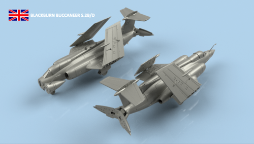 L'Arsenal 2.0 3D700366 Buccaneer S-2 B/D folded wings - 3D printing (5 pcs)