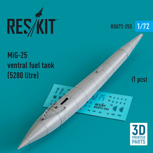 RES/KIT U72-0253 MiG-25 Ventral Fuel Tank (5280 Litre) (1pc) (3D Printed)
