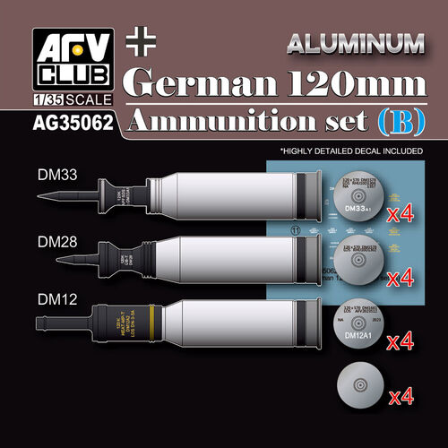 AFV Club AG35062 Modern German 120mm Tank Ammunition Set B (aluminium)
