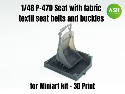 Art Scale Kit A48009 Republic P-47 D - Seat with fabric textil seat belts and buckles (for MiniArt kits)