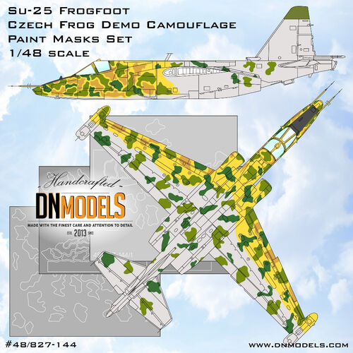 DN Models 48-827-144 Su-25 Frogfoot Czech Frog Demo Camouflage Paint Masks Set