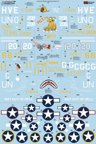 Xtradecal 48214 Lockheed P-38 F/G/H Lightning Collection Part 1 (8 schemes)
