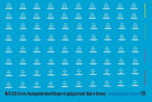 Peddinghaus-Decals 4229 US Army Smoke Grenades decals (Vietnam War)