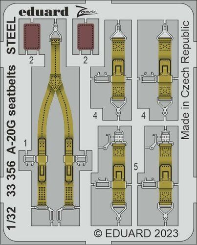 Eduard 33356 A-20G Seatbelts STEEL HKM