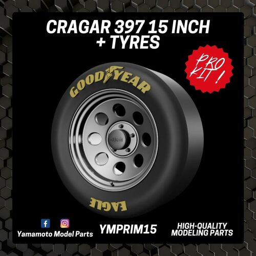 Yamamoto Model Parts RIM15 Cragar 397 15" + Tyres Prokit!