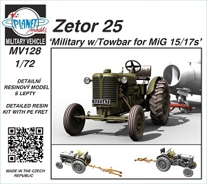 Planet Models MV128 Zetor 25 'Military w/Towbar for MiG 15/17s'