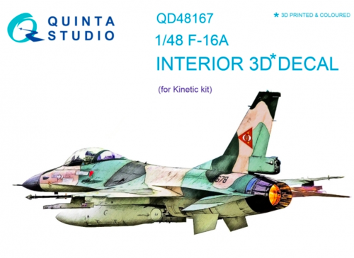 Quinta Studio QD48167 F-16A 3D-Printed and coloured Interior on decal paper