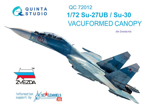 Quinta Studio QC72012 Su-27UB/Su-30- Vacuumed Clear Canopy